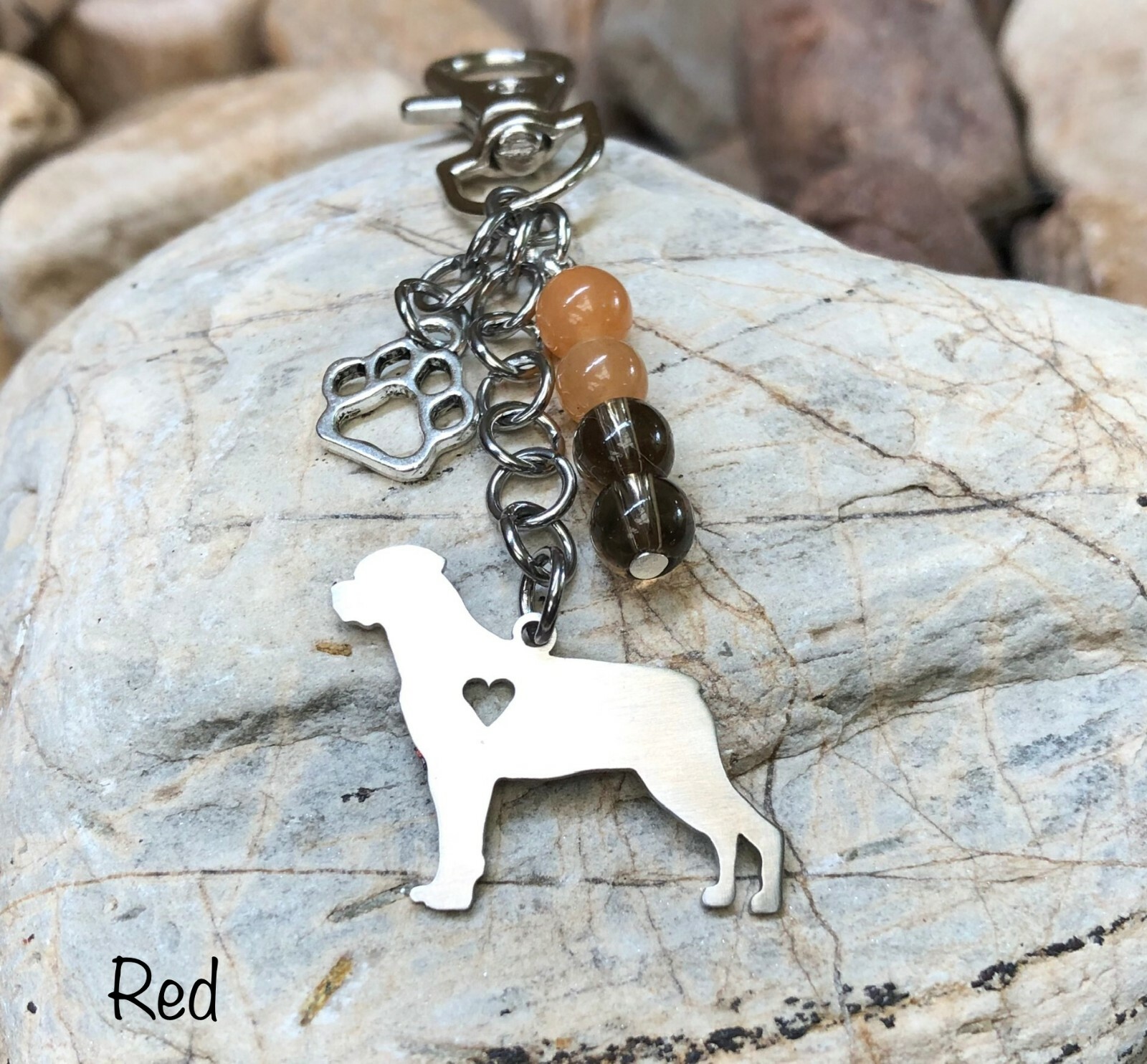 Rottweiler key chain - dog keychain - bag charm - key ring - dog gift ...