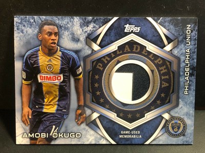 AMOBI OKUGO 2014 Topps MLS Kits GU LOGO PATCH Soccer Card PHILADELPHIA ...