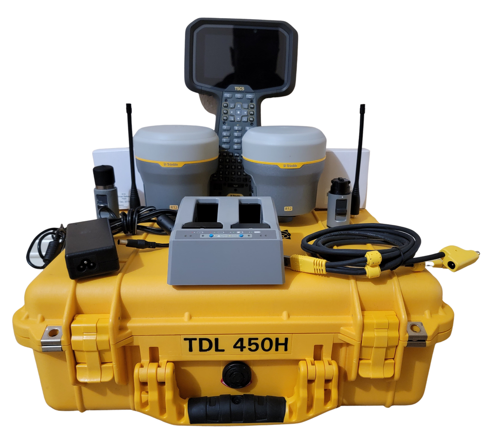 Dual Trimble R12 TSC5 TDL-450H GNSS UHF RTK Kit for Surveying | eBay