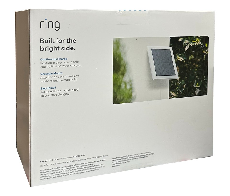 Ring 4W 2nd Generation Solar Panel for Select Ring Security Cameras ...
