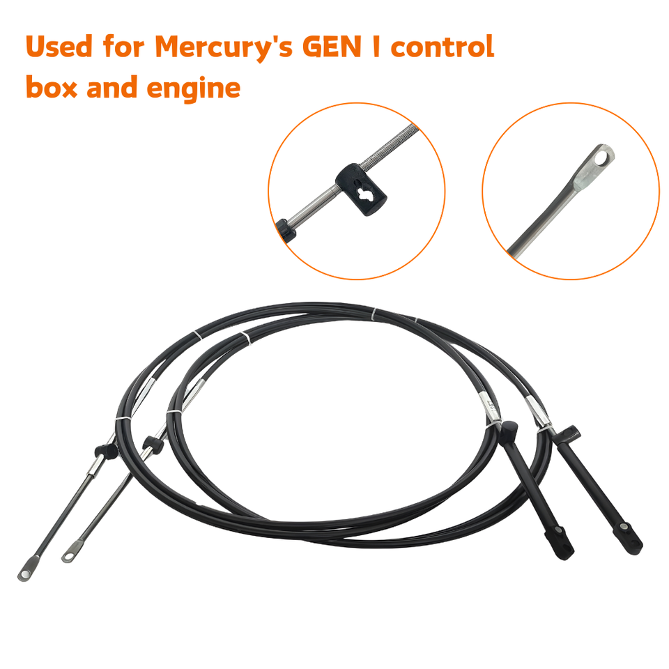 2PCS 14FT Outboard Throttle Shift Cable GEN II For Mercury Top Mount ...