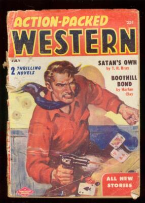 PULP: ACTION-PACKED WESTERN PULP-7/1956-CARD GAME COVER-fair FR | eBay