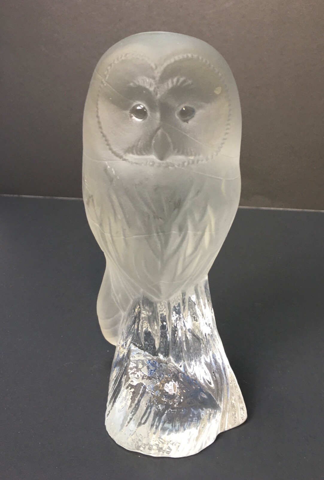 Nybro Swedish Frosted Crystal Owl Figurine w/Label ~ Sweden ...
