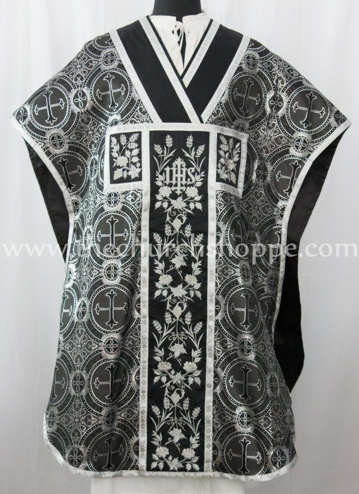 Noir Argent Chasuble.st. Philip Neri Style Vêtement de Cérémonie ...