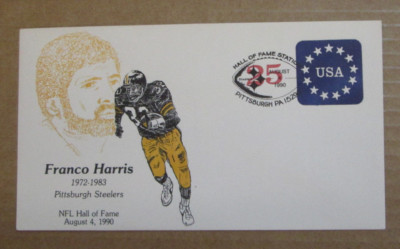 VINTAGE FRANCO HARRIS HALL OF FAME POSTAGE PAID ENVELOPE PITTSBURGH ...
