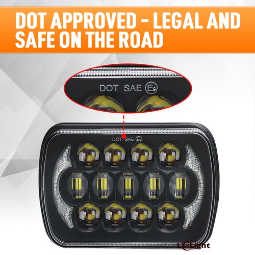 For Freightliner FL50 FL60 FL70 FL80 MT35 MT45 Pair 7x6" Headlights Hi ...