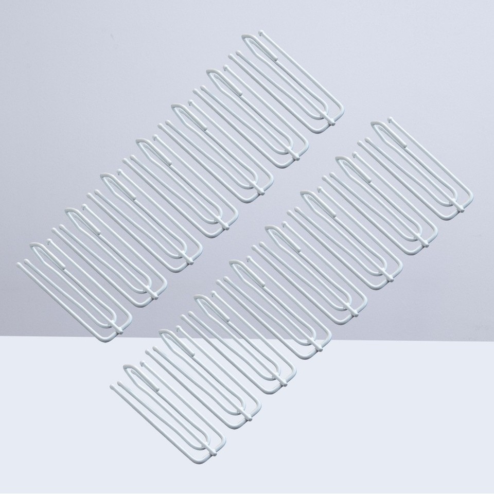 15pcs Stainless Steel Curtain Hooks Double Metal Drapery Four Fork Hook ...