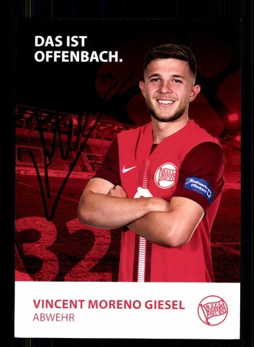 Vincent Moreno Giesel Autogrammkarte Kickers Offenbach 2023-24 Original ...