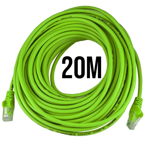 20M EXTRA LONG ETHERNET CABLE Cat5e Green Network Internet Wire ...