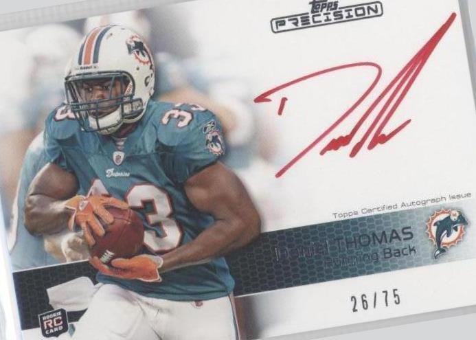 2011 Topps Precision - Daniel Thomas #137 Rookie Autographs Red Ink /75 ...
