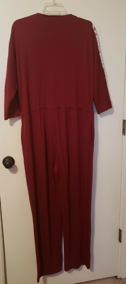 Vintage Victorian Lacy Afternoon Jumpsuit by Shell Kepler Burgundy Size ...
