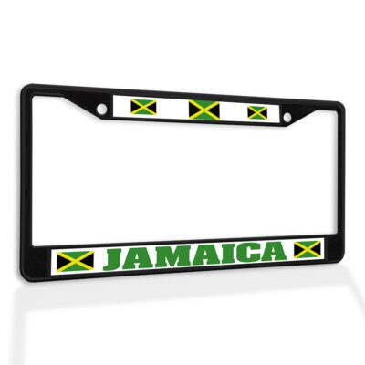 Metal License Plate Frame Vinyl Insert Jamaica Flag Jamaican A | eBay