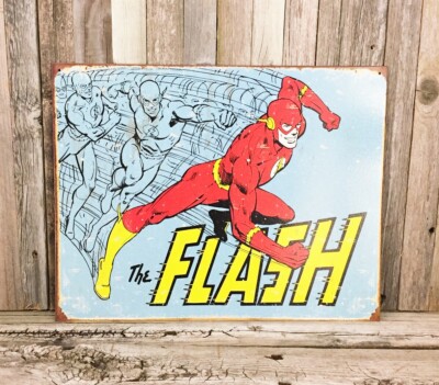 Flash DC Comics Hero Superhero Metal Tin Sign Scarlet Speedster Crimson ...