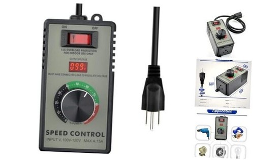 Motor Speed Controller AC 120V 15A Variable Adjuster for Electric Fan ...