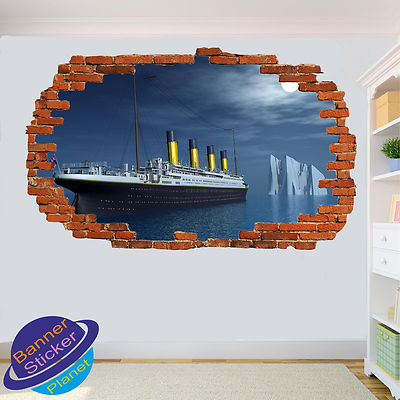 ICEBERG OCEAN TITANIC WALL STICKER 3D ART POSTER ROOM DECOR DECAL MURAL ...