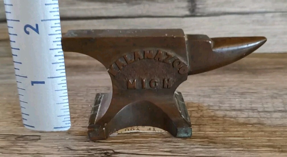 Antique Vintage Miniature Metal Anvil Paperweight Kalamazoo MI Art ...