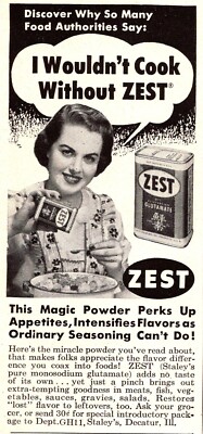 SMALL PRINT AD 1951 Staley Zest Seasoning MSG Powder Flavor Enhancer 2. ...