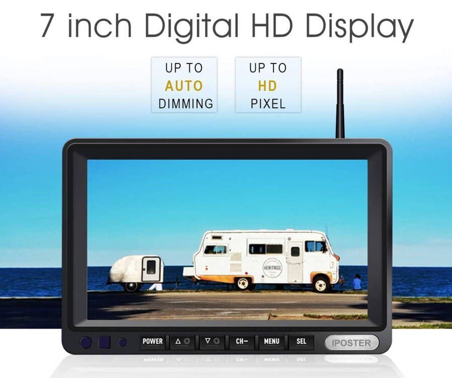 7'' Digital Wireless Monitor Reversing IR Backup Rear View Camera For ...