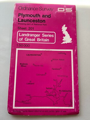 Landranger Sheet Map Folded OS 201 Plymouth/Launceston/Looe | eBay UK