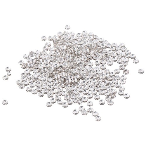 300pcs Sliver Rhinestones Beads 6mm Crystal Beads Rondelle Beads ...