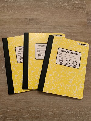 Lot of 3 Unison Composition Books College Ruled 80 Sheets each 9.75 X 7 ...