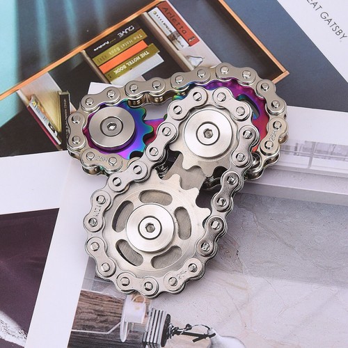 Bike Chain Gear Fidget Spinner Gyro Stainless Steel Sprocket Decompress ...