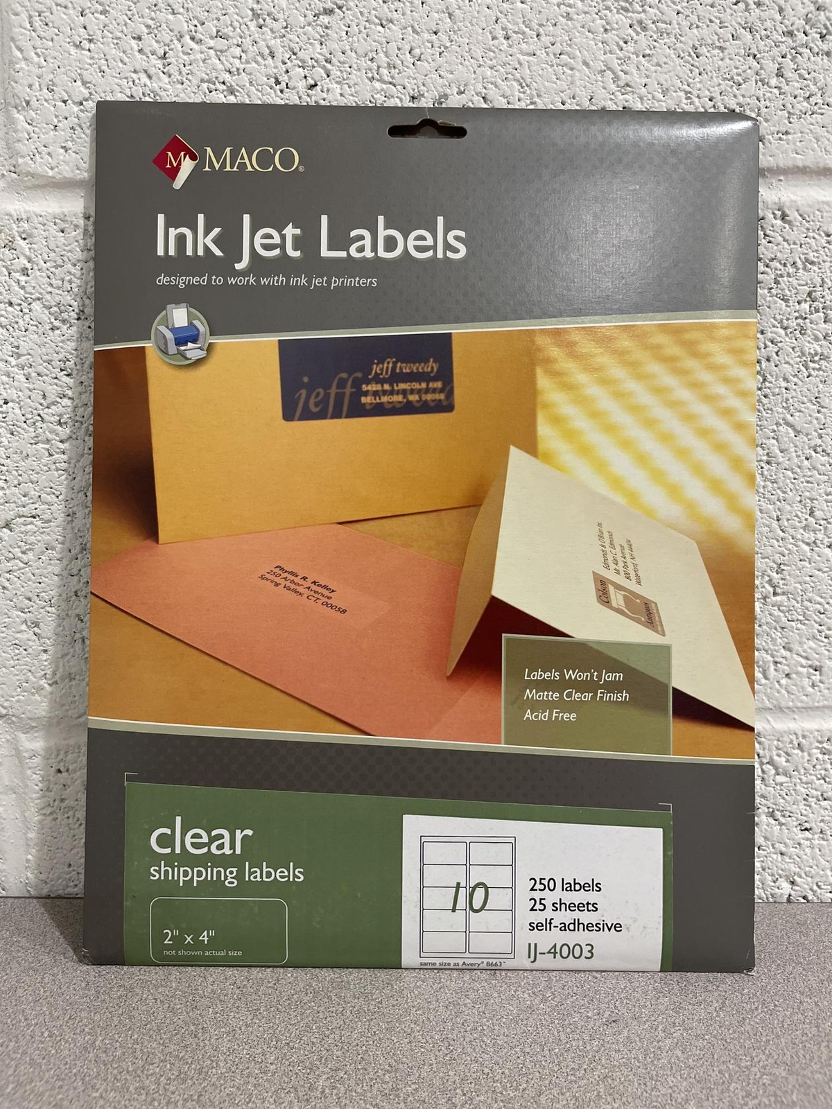 MACO Ink Jet Clear Labels 2" x 4" 25 Sheets/250Labels IJ-4003 | eBay