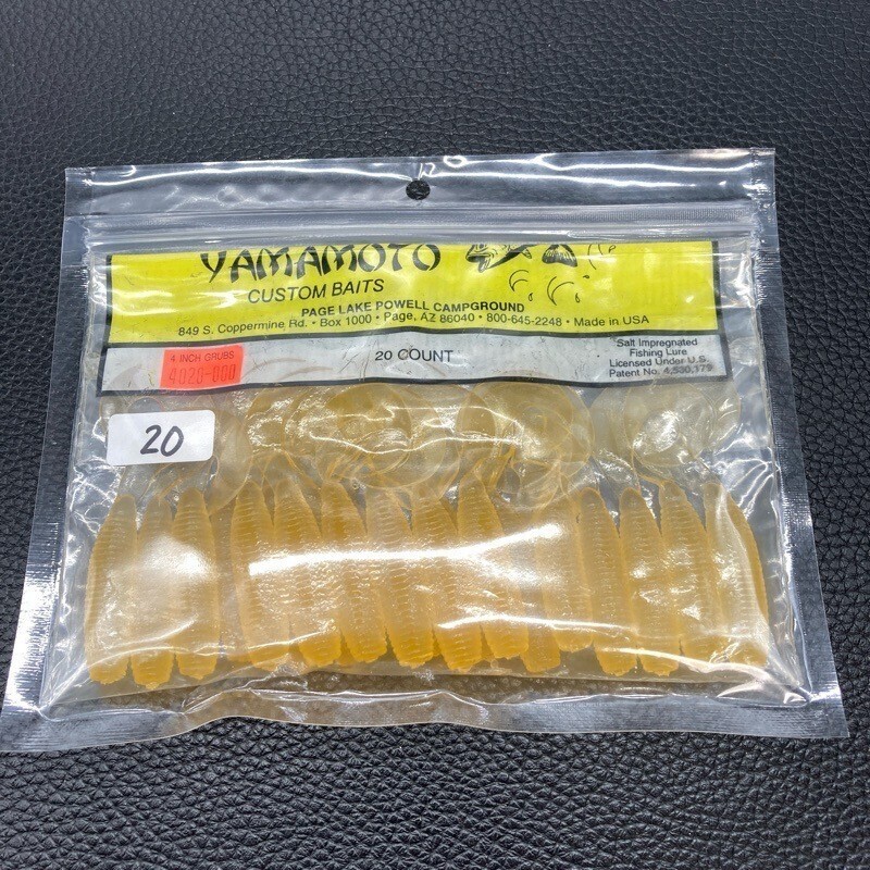 812130 New Gary Yamamoto 4 inch Single Tail Grub 20 pieces GARY ...