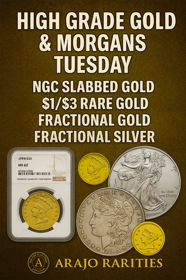 $1/$2 & GO SILVER & GOLD! HIGH GRADE GOLD, MORGANS & SLABS! | eBay Live ...