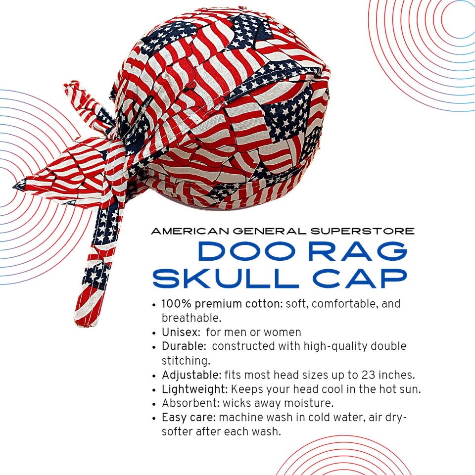 1pc Skull Cap Do Rag Cotton Bandana Head Wrap Biker Motorcycle Doo Dew ...