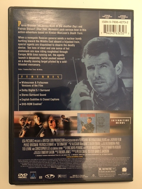 Detonator (DVD, 2003) Pierce Brosnan Patrick Stewart Alexandra Paul ...
