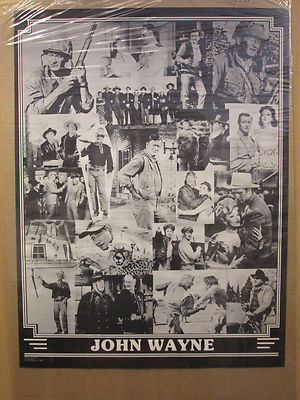 Vintage John Wayne Collage poster black and white movie actor 11763 | eBay