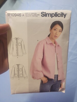 Simplicity R10946 Jackets w Collar & Sleeve Variations Sz XXS-XXL UNCUT ...