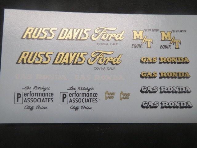 Gas Ronda 65/66' Mustang AWB 1/25 Decal from Fremont Racing Specialties ...