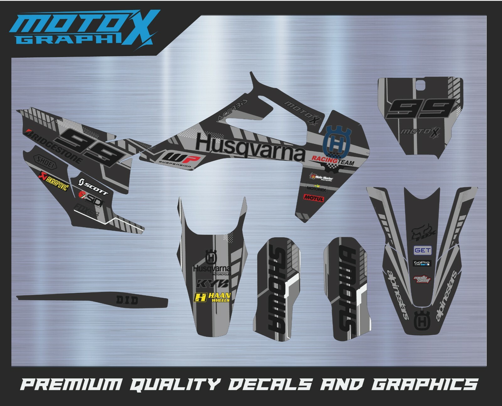 Husqvarna TC450 - Graphics and Decal kit -TC FC FE TE 450 250 300 125 ...