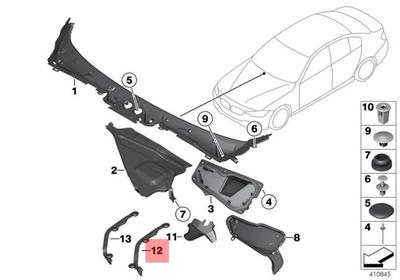 Genuine BMW F30 F30N F31 F31N F32 Hood Cowl Leaf Grille N/S OEM ...
