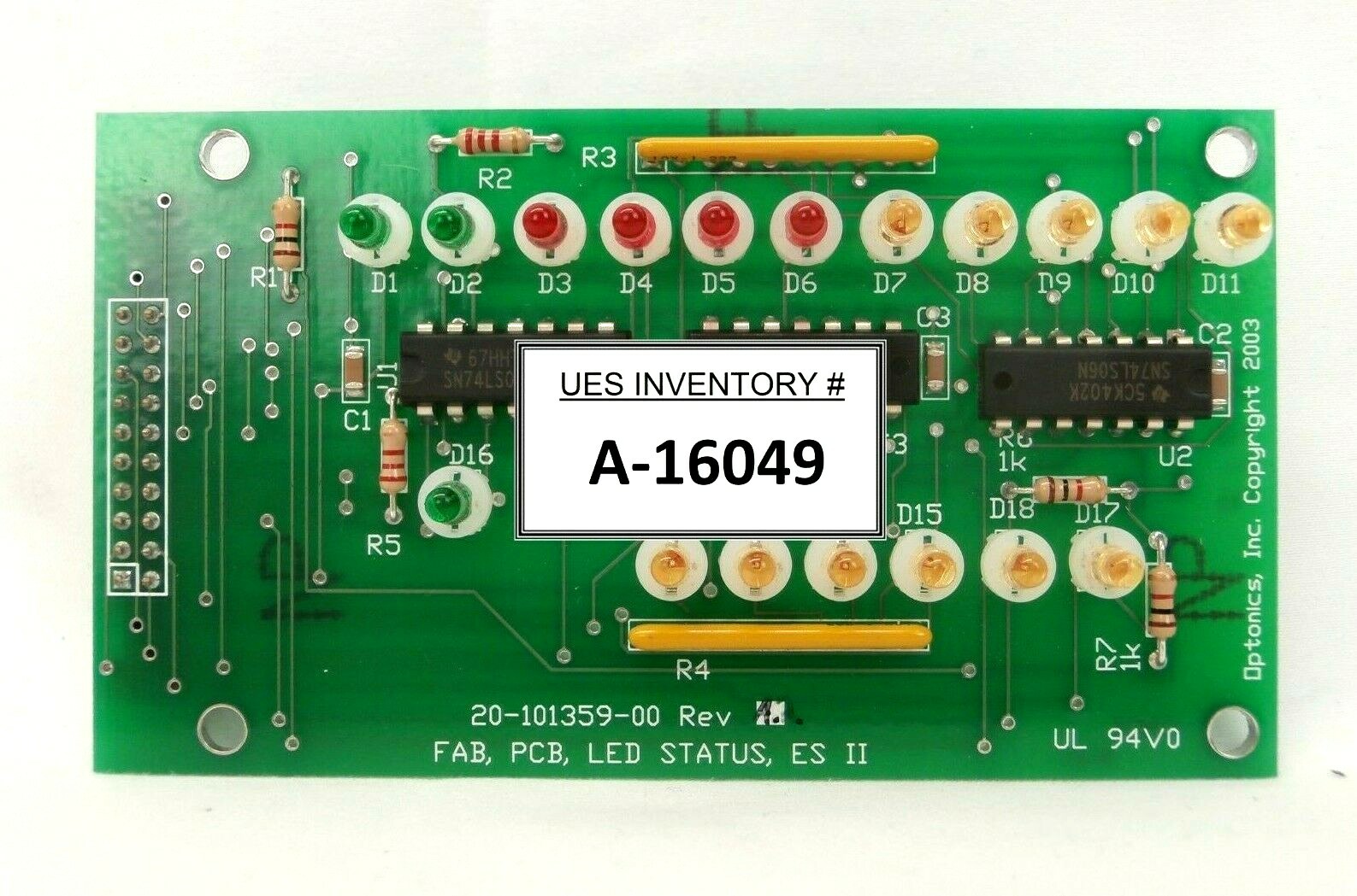 Optonics 20-101359-00 LED Status Board PCB ES-II Credence Systems ...
