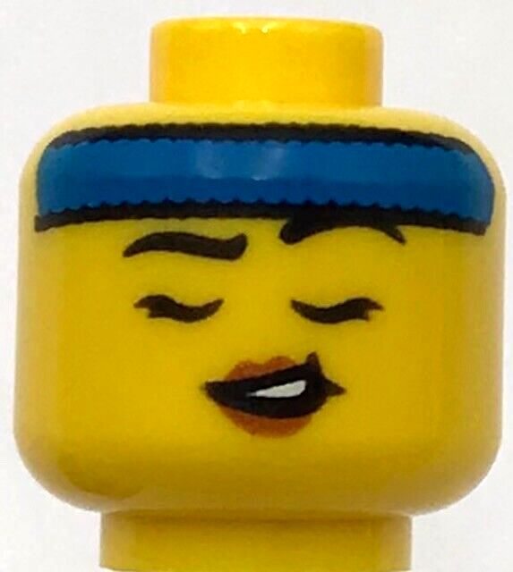 Lego New Minifigure Head Dual Sided Female Black Eyebrows Eyelashes ...