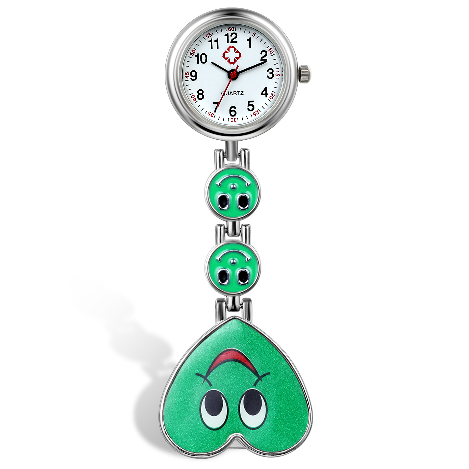 Smile Face Nurse Watch Love Heart Clip On Fob Brooch Hanging Pocket ...