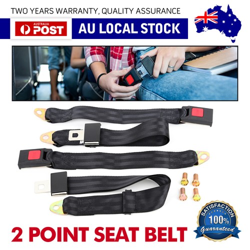 2pc Black 2 Point Seat Belt Lap Safety Seatbelt Set For Bus Truck Car ...