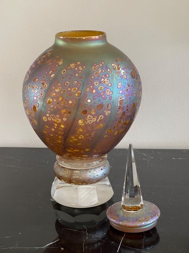 Impressive Craig Zweifel Signed 14 3/4" Tall Iridescent Art Glass ...