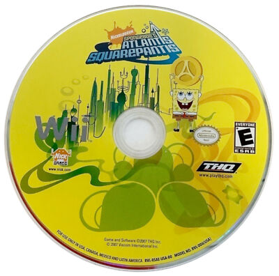 SpongeBob's Atlantis SquarePantis Nintendo Wii 2007 Video Game DISC ...