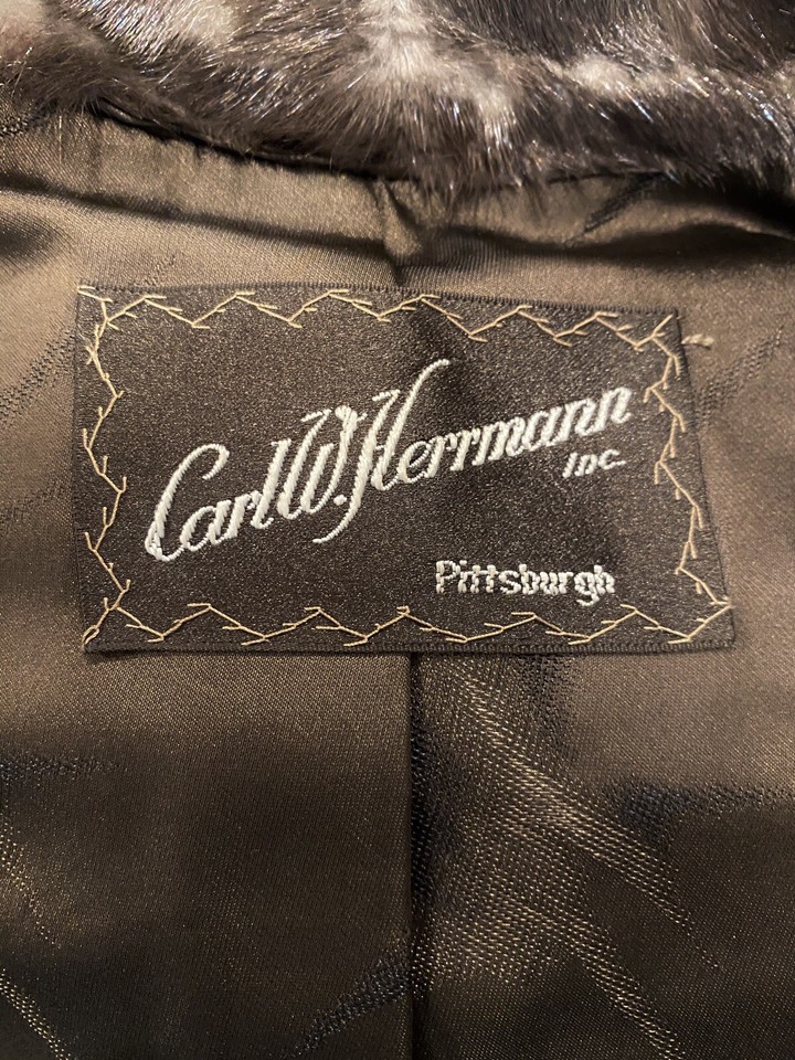 Vintage Carl W. Herrmann Inc Pittsburgh Mink Brown Fur Long Coat | eBay