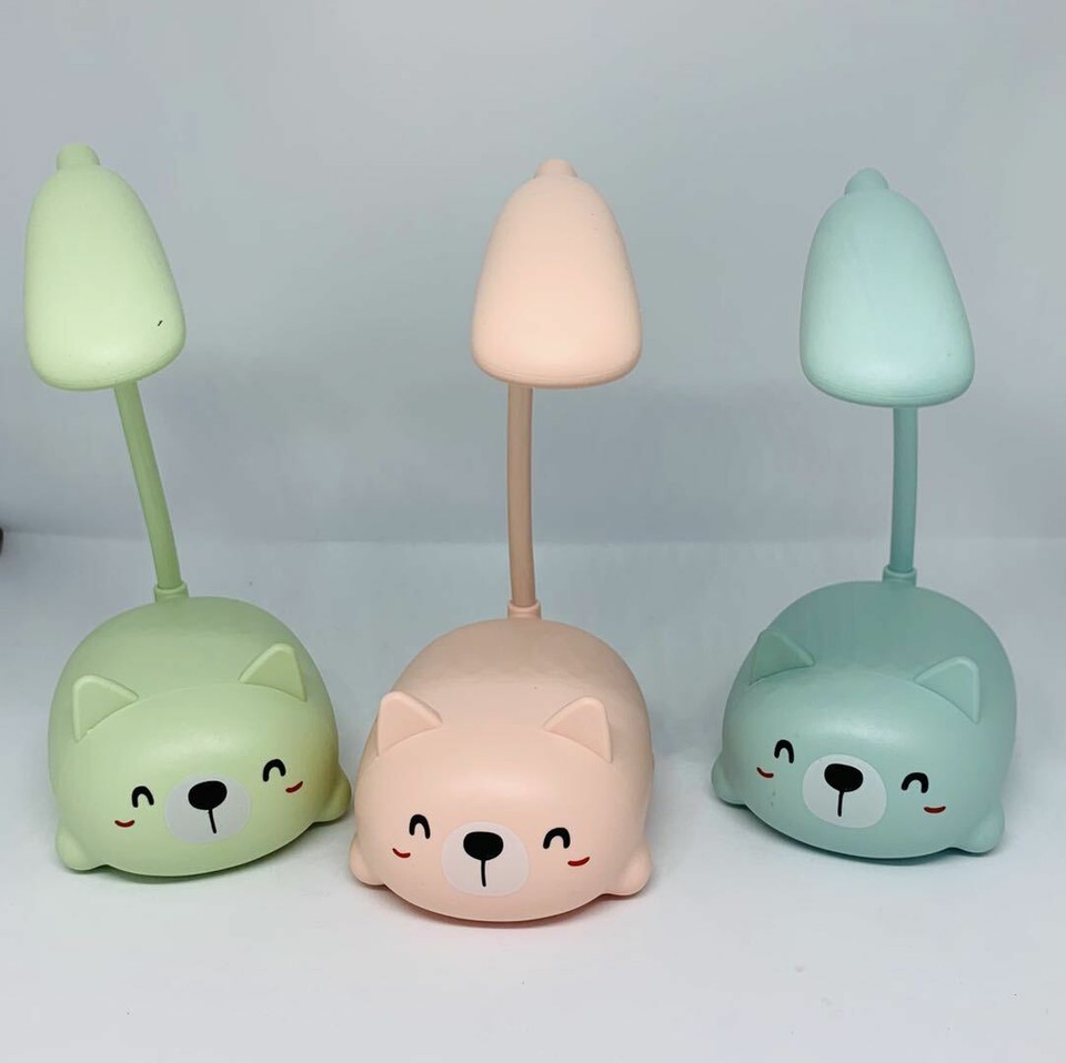 LED Portable Cute Kitten Cat Piggy Bear Lamp Reading Night Light USB ...