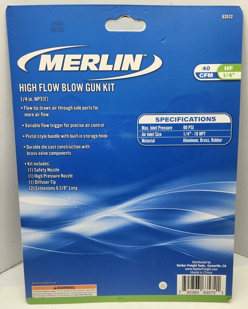 Pneumatic High Flow Blow Gun Kit With 3 Nozzle Air Compressor Tool ...