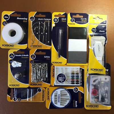 Korbond Care & Repair Sewing Kit Needle Pins Iron On Thimble Hemming ...