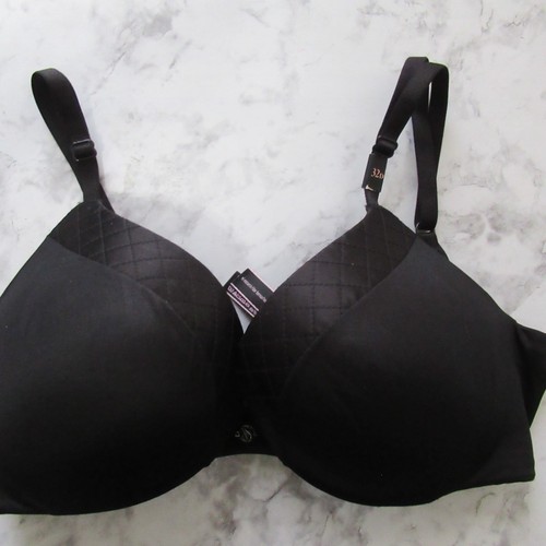 New Victorias Secret Bra 32D Black Push Up Underwire Padded Underwire ...