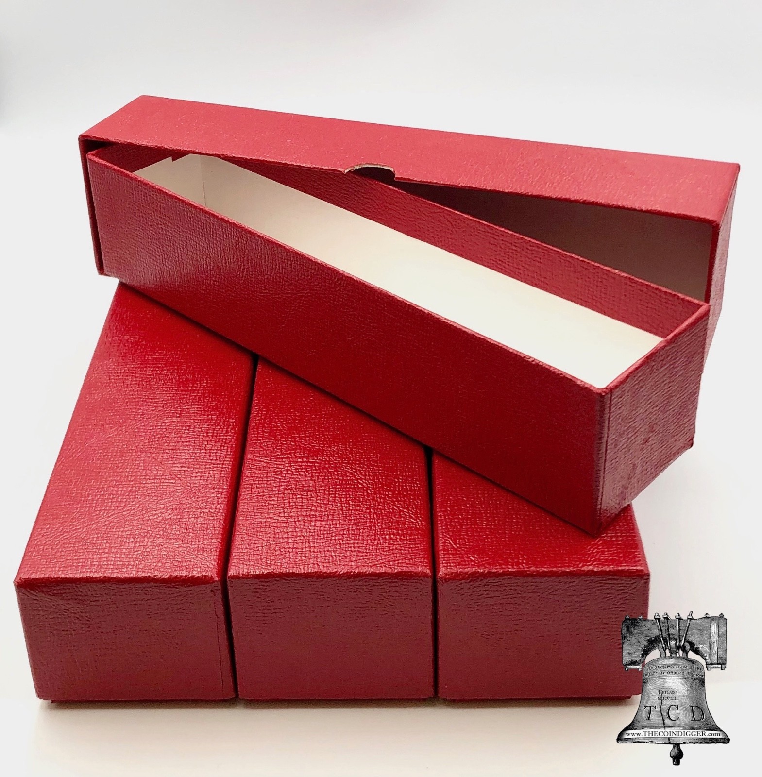 4 Coin Holder Storage Box Red 9x2x2 SINGLE ROW for 2x2 Flip Snap Case ...