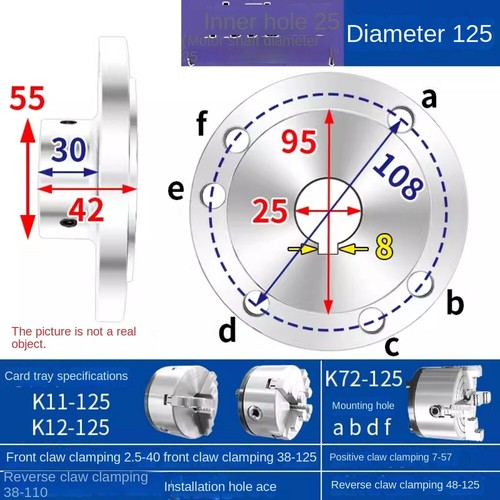125 Mm High Manganese Steel Chuck Connection Flange for K11-125 K12-125 ...