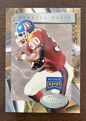 Terrell Davis Rookie Card 1996 Playoff Trophy Contenders #102 Broncos ...